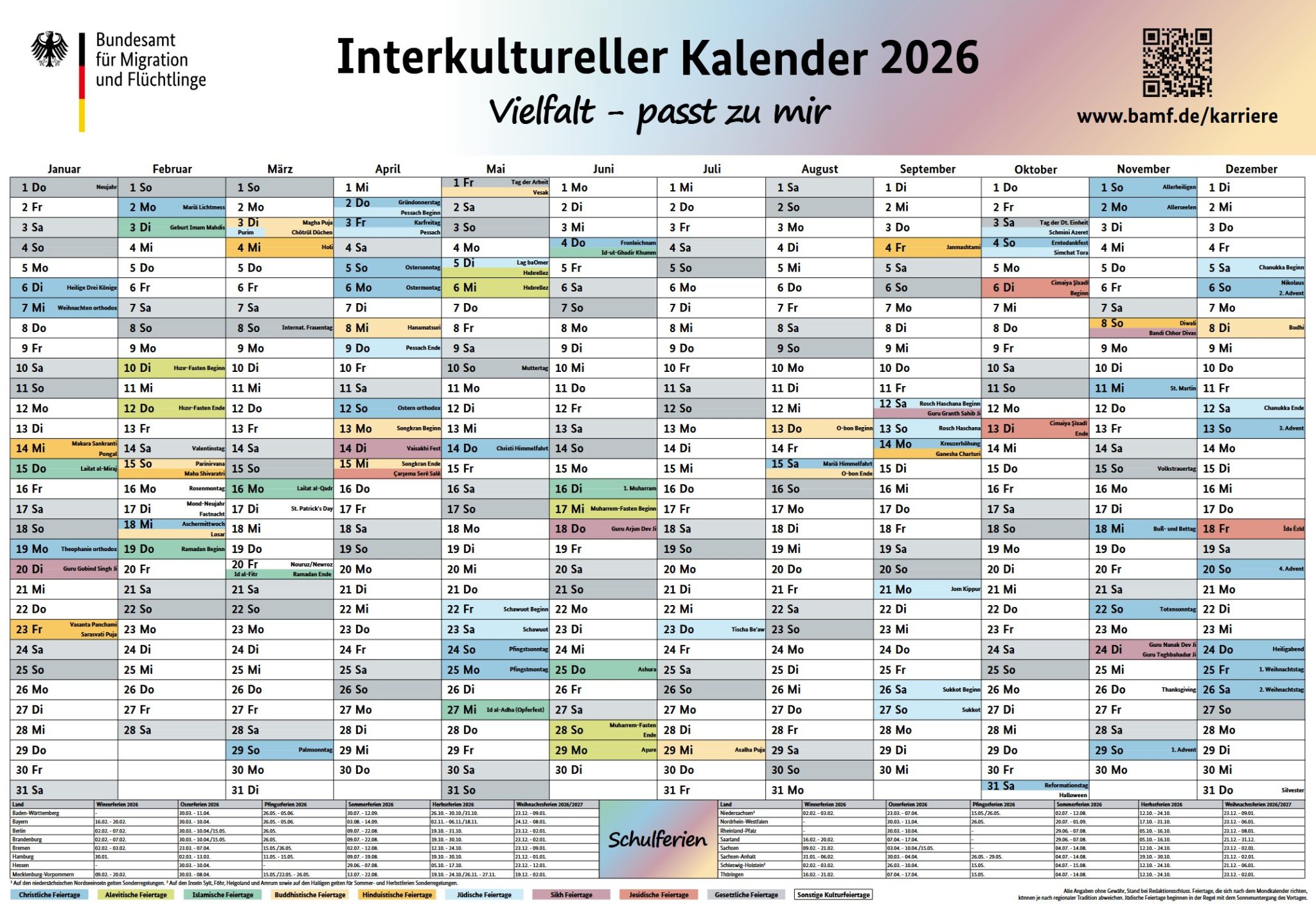 Interkultureller Kalender 2026 - kulturshaker.de